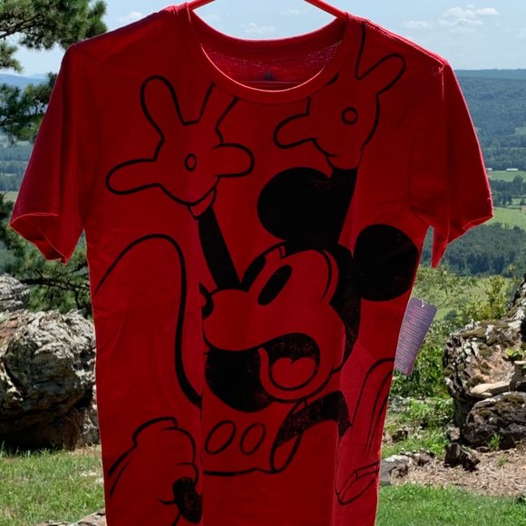 Disney | Shirts & Tops | Disney Red Runnin Mickey Tee Boys Nwt | Poshmark